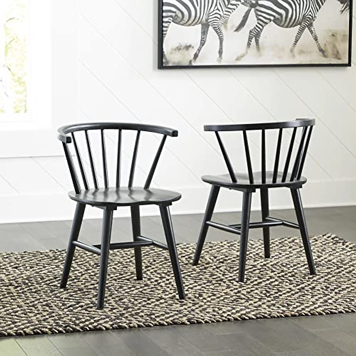 Signature Design by Ashley Otaska Dining Room Side Chair Set of 2, Black