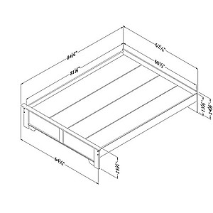 South Shore Versa Platform Bed, Queen, Weathered Oak