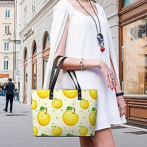 Womens Handbag Yellow Fruit Leather Tote Bag Top Handle Satchel Bags For Lady
