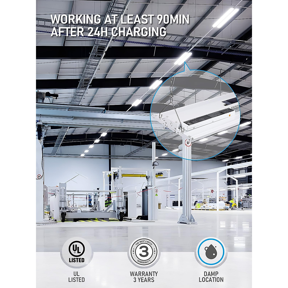 LEONLITE 25W LED Emergency Driver, 100-347VAC, 170VDC Output, UL Listed, Emergency Driver with Battery Backup, Fit for 25W-200W LED Fixtures, 90mins Power Supply for High Bay Lights, Pack of 4