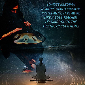 LOMUTY Handpan 22 inch D Minor Kurd Handpan 9 Notes Handpan Drum Instrument for Professional Performance, 440HZ Sound Handpan Drums for Adults (Black)