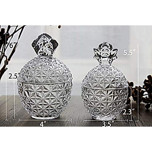 Crystal Glass Pineapple Embossed Candy Jar Candy Dish Food Storage Jar with Lid