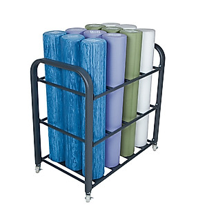 Power Systems Studio Foam Roller Cart, Holds up to 12 6-Inch Diameter Foam Rollers, Gray (80186)