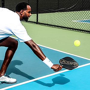 Diadem Icon v2 Pickleball Paddle | USAPA Approved | Carbon Fiber High Performance Paddle | Power, Control, Spin Friendly (Black, XL - Extended Length)