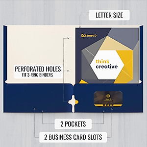 Two Pocket Portfolio Folders, 50-Pack, Blue, Letter Size Paper Folders, by Better Office Products, 50 Pieces, Blue