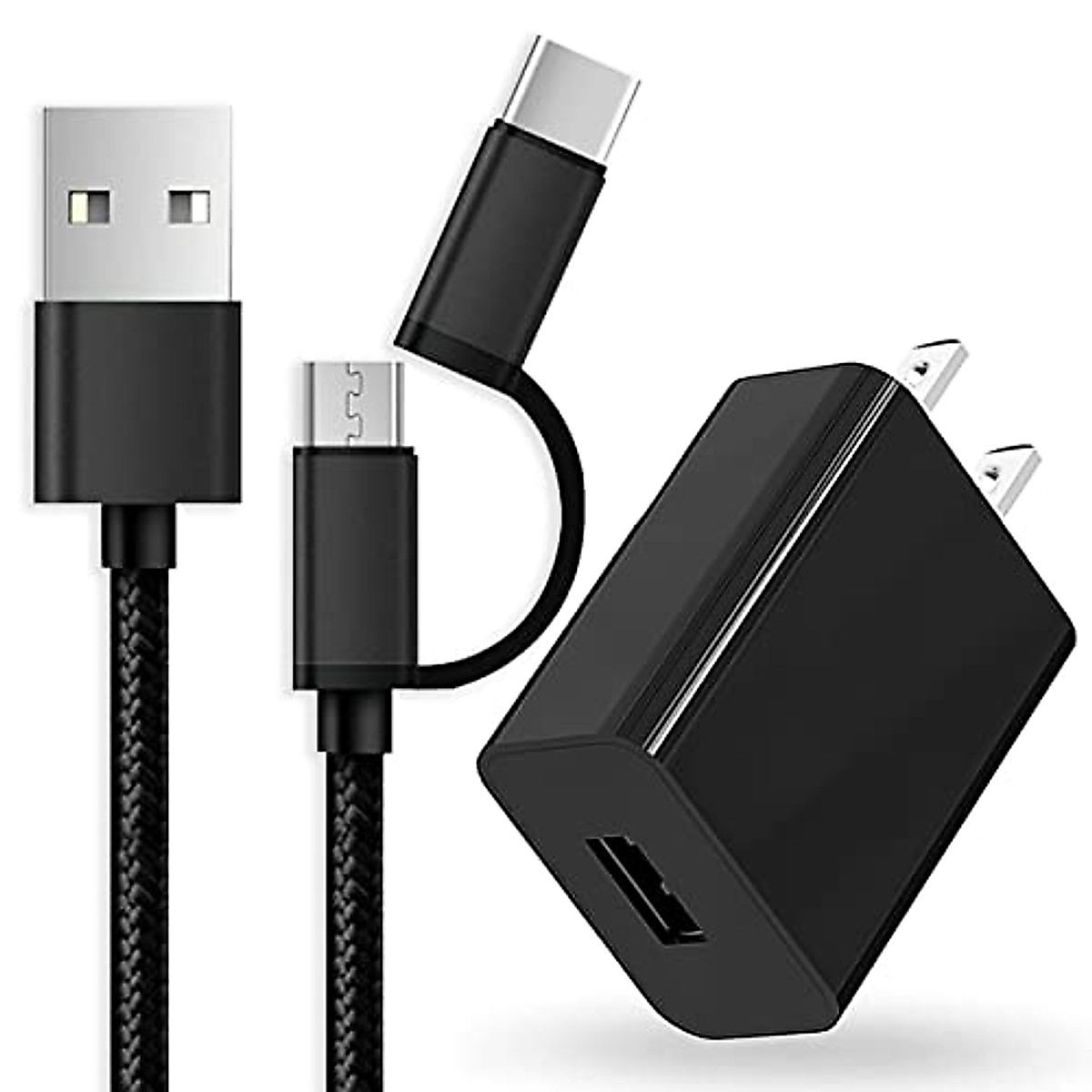 Charger Adapter Charging Cable Cord fits for Beats by Dr Dre Studio Solo 3 2, Powerbeats 3 2, Beats Studio Buds, Fit Pro, Flex Wireless Headphone Earbuds Earphone Power Supply (USB Type C & Micro)