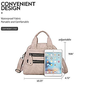 Angel Barcelo Women Fashion Handbag Soft Leather Handbags Multi-Compartments Cross Body Shoulder Bag Tote Purse (Pink)