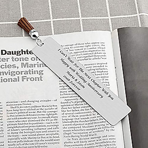 JOVIVI Personalized Metal Bookmarks, Custom Message Stainless Steel Rectangle Tag with Brown Tassel for Book Lover Kids Office School Reading