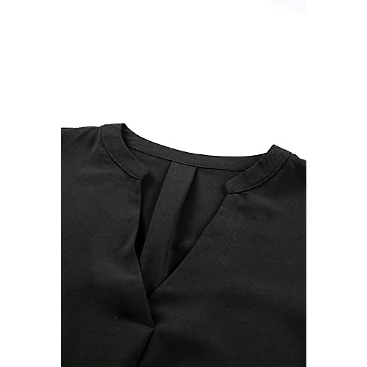 MARZXIN Casual 2025 Mini Dresses for Women Split V Neck Ruffled Sleeves Shirt Dress Long Sleeve Fall Formal Dresses Black L