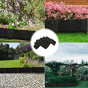 CertBuy Garden Edging Border, 16Ft Garden Landscape Edging Borders, Plastic Garden Fence Edging, Interlocking Landscaping Edging, Lawn Edging Flower Bed Border (20 Pcs, Black)