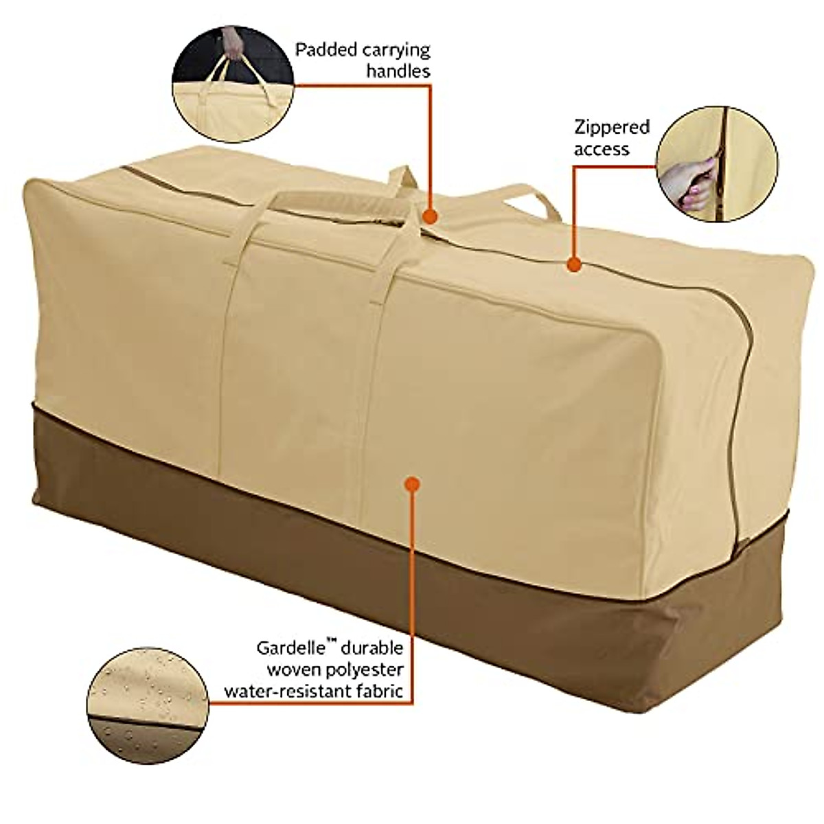 Classic Accessories Veranda Water-Resistant 45.5 Inch Patio Cushion and Cover Storage Bag, Patio Furniture Covers