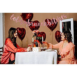 Let's Brunch Bitches Banner Hanging Rose Gold Garland for Bachelorette/Engagement Bach Bridal Shower/Dirty Thirty Party Decor Brunch Decorations/Signs Photo Props