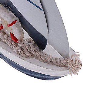 Mediterranean Nautical Rustic Mini Sailing Boat Model Decor Mini 4.9''H Metal Fishing Boat Model Coastal Beach Décor Home Party Wedding Table Desk Centerpieces Bathroom Display Ornament Set of 4
