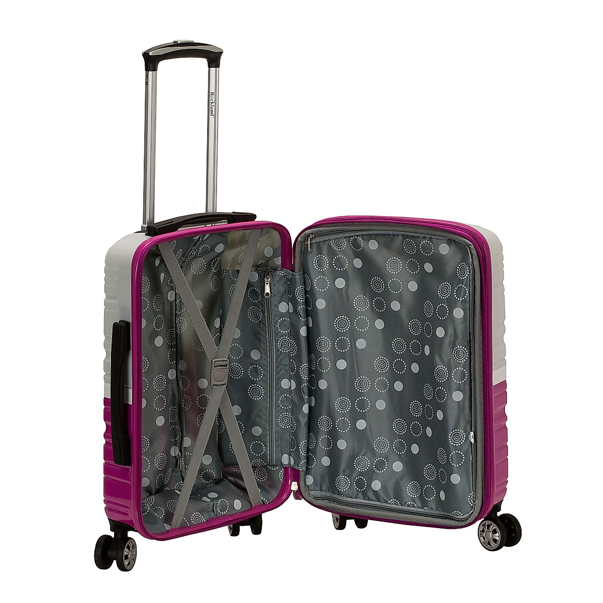 Rockland Melbourne Hardside Expandable Spinner Wheel Luggage, Two Tone White, 2-Piece Set (20/28)