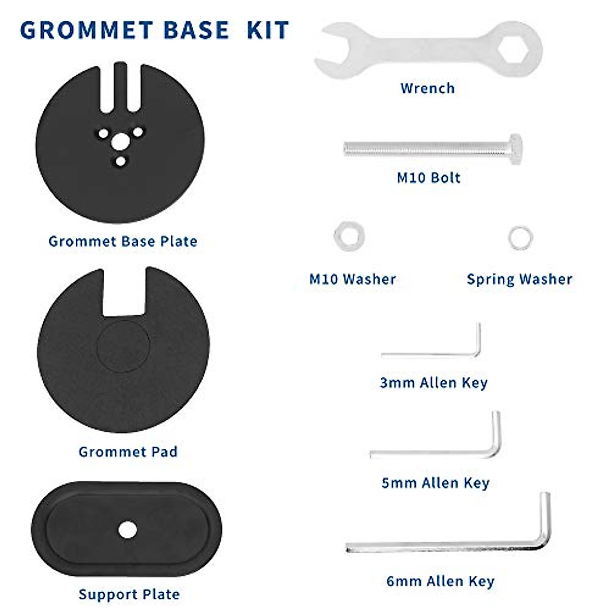 VIVO Black Heavy Duty Grommet Kit for Desk Monitor Mount Stands, Sturdy 4 Inch Grommet Mount with Hardware, PT-SD-GT01D