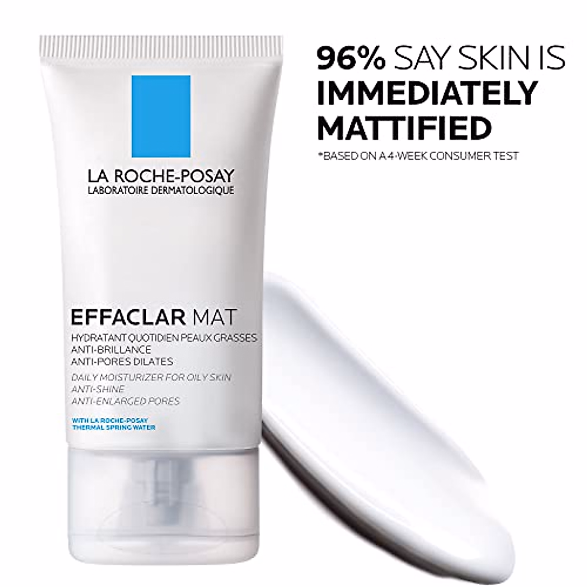 La Roche-Posay Effaclar Mat Oil-Free Mattifying Moisturizer for Face, Facial Moisturizer For Oily Skin, to Reduce Oil and Minimize Pores, Moisturizing Shine Control for Sensitive Skin