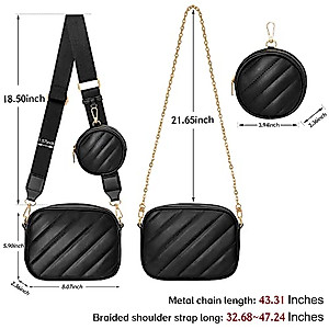 GEEAD Small Quilted Crossbody Bags for Women Trendy Design Shoulder Purse with Round Zip Bag