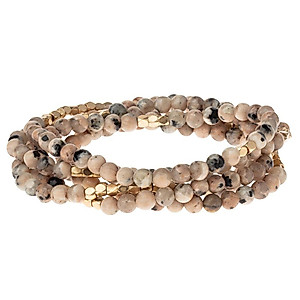 Scout Curated Wears - Women's Stone Wrap Bracelet & Necklace - Rhodonite - Stone of Healing