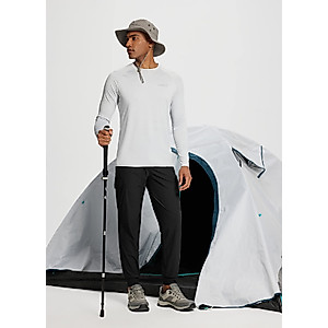 BALEAF Men's Lightweight Joggers Quick Dry Cargo Pants UPF 50+ Stretch Jogger Pants Hiking Outdoor Running Track Workout Black L