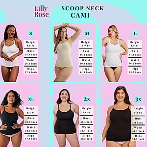 LILLY ROSE Womens Tank Tops Shapewear - Body Shaper - Compression Camisole (White, Small)