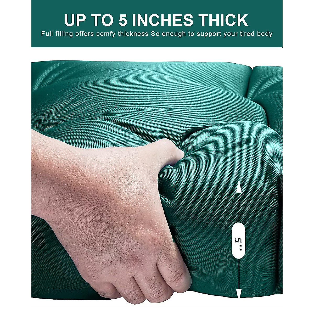 LCKFFYD Outdoor Swing Cushions，Bench Cushion Waterproof Swing Cushions 2/3 Seater Outdoor Porch Swing Cushions with Backrest, for Outdoor Swing Pad for Garden Patio Dark(42x40x5in,Green)