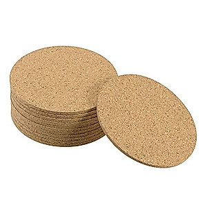 uxcell Cork Coasters Wooden Trivet Drinks Mats, Round 3.5 Inch Diameter, 0.12 Inch Thick for Home Bar Kitchen Restaurant Lab, Yellow, Pack of 12