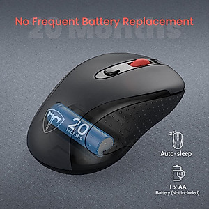 Wireless Mouse - Computer Mouse Ergonomic 2.4G USB, 5 Adjustable DPI Page Down/Up Buttons Laptop Mouse for Desktop PC MacBook