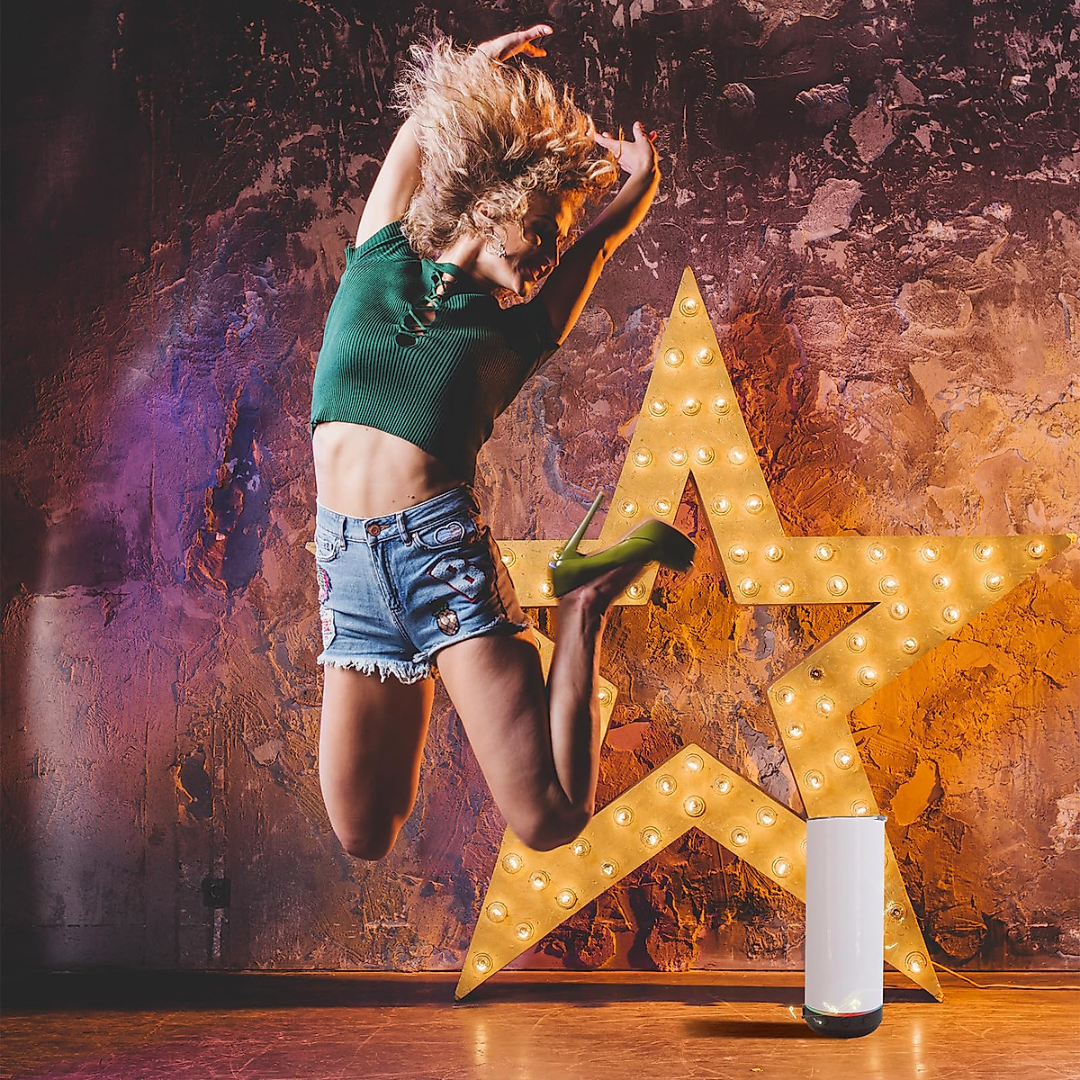 HIZEE 20 oz 1 pack Sublimation Tumbler Blank Bluetooth Music Speaker with Straw and Lid,Skinny Straight Stainless Steel Sublimation Cup Detachable Speaker Suitable for Travel Gifts