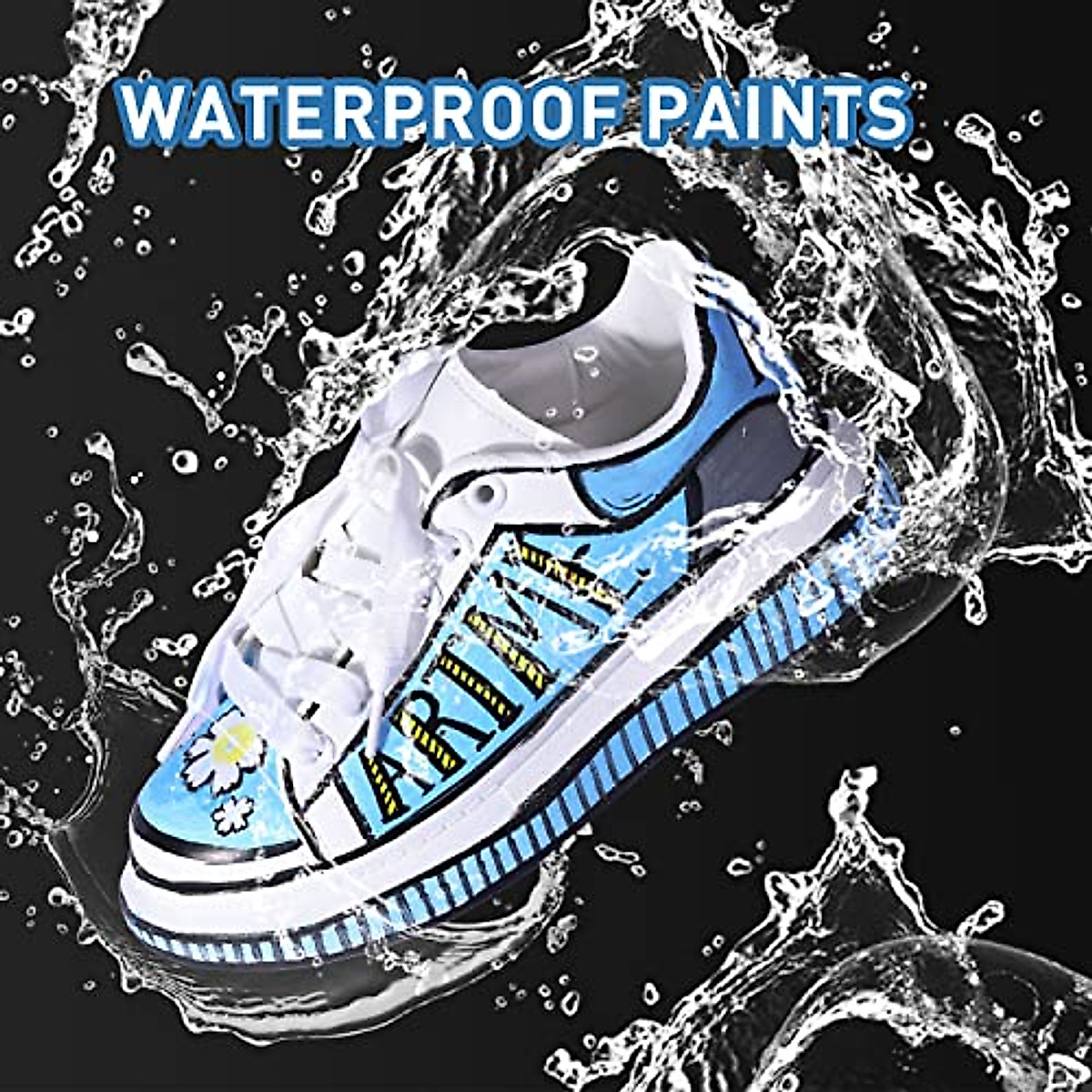 ARTME Acrylic Leather Paint Set, 20 Colors x 30ml Acrylic Leather Dye Kit Perfect for Shoes, Sneakers, Jackets, Leather Sofa, and Car Seat