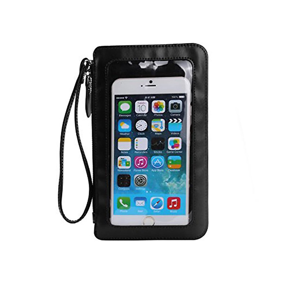 PU Leather Spacious Crossbody Bag Cell Phone Purse Shoulder Handbag Multi-Functional Wallet Case Adjustable Strap Wristlet Bag For Travel, Dating,Fan Shopping, Work (black)