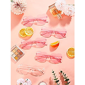 Dunzy 24 Pieces Bride Babe Heart Sunglasses Rimless Heart Shape Sunglasses Bachelorette Sunglasses for Wedding Party