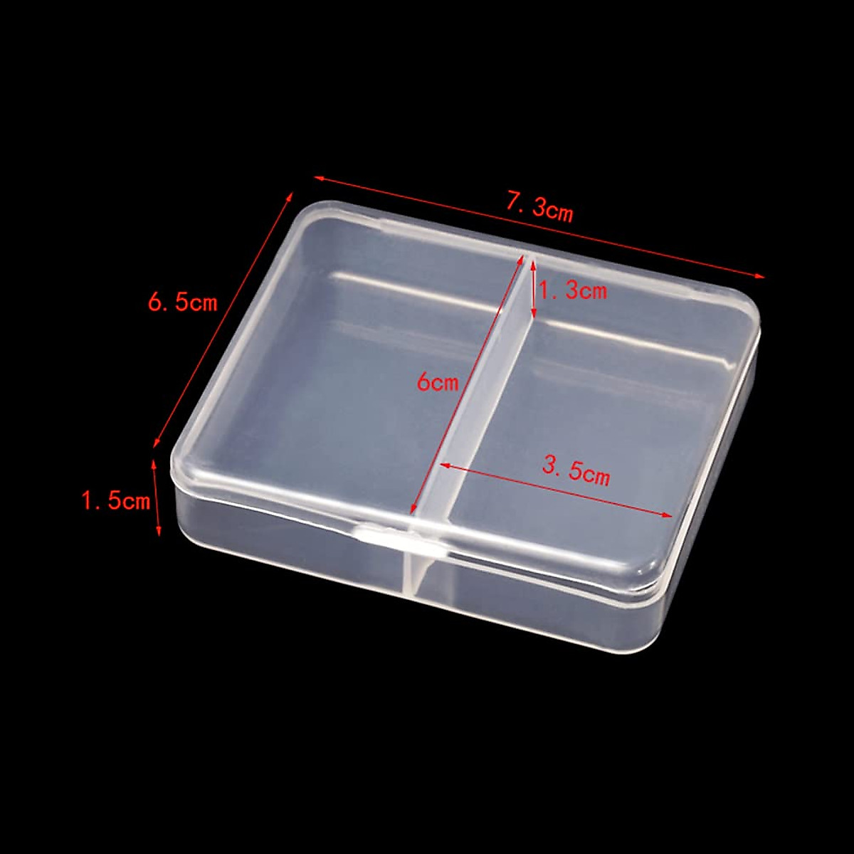 EXCEART 6Pcs Small Storage containers Jewelry Organizer Tray containers with lids Clear Container with lid containers for Beads Craft transperant Container case Pill Box hyaluronic Acid