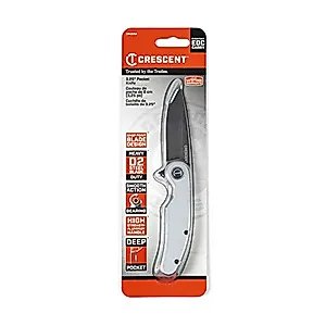 Crescent 3-1/4 Inch Drop Point Aluminum Handle Pocket Knife - CPK325A