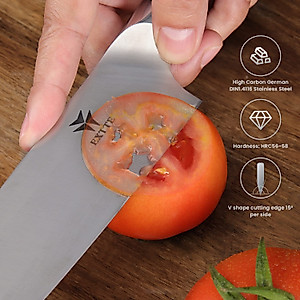 EXTTE Chef Knife 8 Inch, Professional Sharp Kitchen Knife, High Carbon German Stainless Steel Chef's Knives for Cooking, Rust Resistant with Ergonomic Pakkawood Full Tang Handle