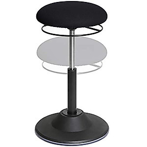 Seville Classics Modern Ergonomic Pneumatic Height Adjustable 360-Degree Swivel Stool Chair, for Drafting, Office, Home, Garage, Work Desk, Black, airLIFT Sit Stand Balance and Wobble