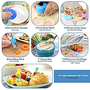 LEITAO 29 Packs Bento Box Kids Adult Lunch Box Container, 1900ML 3 Layer Stackable Lunch Box for Adults/Kids, Multiple Compartments Bento Box With Built-in Utensil Set, DIY Accessories, Bags (Black)