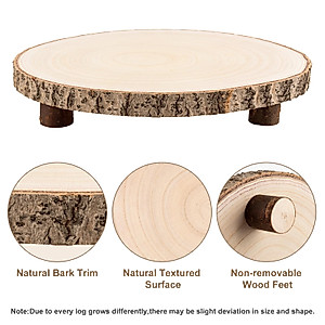 Wood Cake Stand, 10-11 Inch Wood Slice With Legs, Rustic Cake Stand, Wood Slice Cake Stand, for Wedding Table Centerpieces, Woodlandthemed Parties, Event, Birthday Party