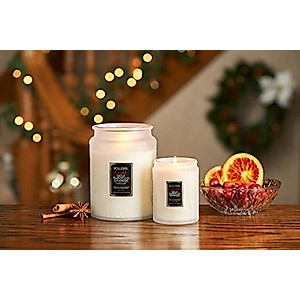 Voluspa Spiced Goji Tarocco Orange Candle | Small Glass Jar with Matching Glass Lid | 5.5 Oz | All Natural Wicks and Coconut Wax for Clean Burning | Vegan