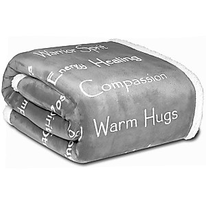 WOLF CREEK BLANKET - Compassion Blanket (Brand)- Strength Courage Super Soft Warm Hugs, Get Well Gift Blanket Plush Healing Thoughts Positive Energy Love & Hope with Fluffy Comfort (50x 65)