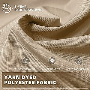 PURPLE LEAF 11 Feet Patio Umbrella Outdoor Cantilever Round Umbrella Aluminum Offset Umbrella with 360-degree Rotation for Garden Deck Pool Patio, Beige