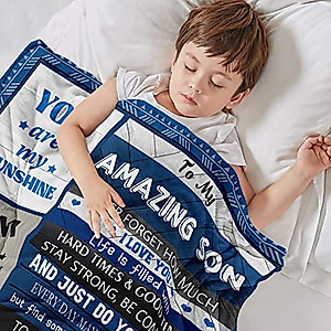 Gifts for Son, Son Gifts Blanket, Gifts for Son from Mom, Gift for Son, to My Son Birthday Gifts, Birthday Graduation Gifts for Son, Gifts for Adult Son, Gifts for Grown Son Throw Blanket 60"X 50"