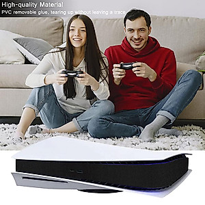 S-YUWEN Side Strip Sticker Protective Film Compatible with PS5, Skin Sticker Decoration Carbon Fiber Frosting Sticker Console Digital Disk Protector Faceplate Shell Compatible with PS5 White