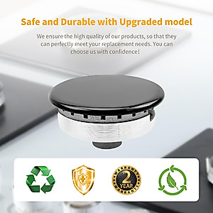 Gas Stove Burner Caps Set: Burner Gas Cooker Hat Set of 4,High Cooking Performance Stove Lids for Gas Burner Cap Cover Head Replacement Fits Specialised Models(Dimensions in Images)