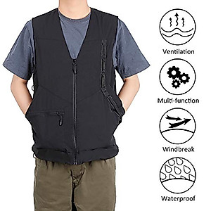 Dog Handler Training Vest, Waterproof Dog Trainer Protective Cloth with Multi Pockets, Professional Pet Owner Obedience Vest, Pet Trainer's Jacket for Men/Women, Black(Size:L)