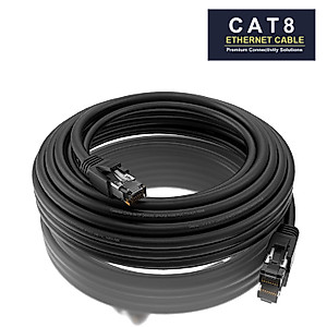 Cat8 Ethernet Cable, 3ft, High Speed 25/40Gbps 2000Mhz Gigabit Ethernet LAN Cable, 24AWG S/FTP Patch Cable with RJ45 Connector, Indoor& Outdoor, Compatible with Laptop, Switch, Router, PS5, PS4