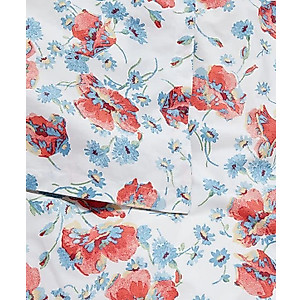 Lauren Ralph Lauren Kylah Blue Red Floral Full Queen 3 pc Duvet Cover Set Shams