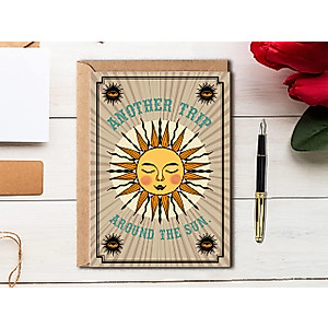 Another Trip Around The Sun - Sun Birthday Card Another Trip Around The Sun Tarot Card Celestial Card Birthday Card For Friend.