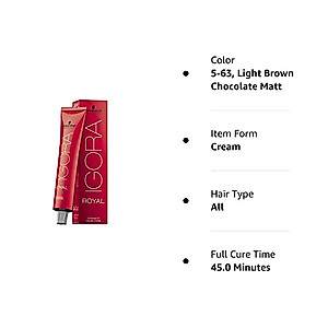 Schwarzkopf Professional Igora Royal Hair Color, 5-63, Light Brown Chocolate Matt, 60 Gram