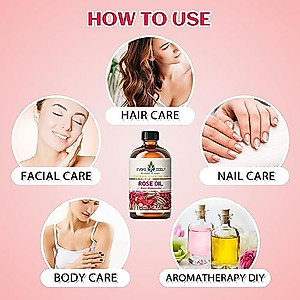 EVOKE OCCU Rose Essential Oil 4 Oz, Premium Rose Oil for Diffuser Fragrance DIY Candle Soap Making-120ml