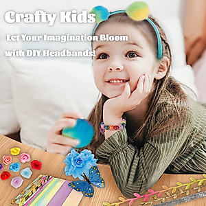 Headband Making Kit for Girls, Make Your Own Fashion Headbands, Arts & Crafts Gift for Ages 5 6 7 8 9 10 11 12 Year Old Kids, Birthday Holiday Gift for Girls Ideas, DIY Toy Gifts for Ages 5-12